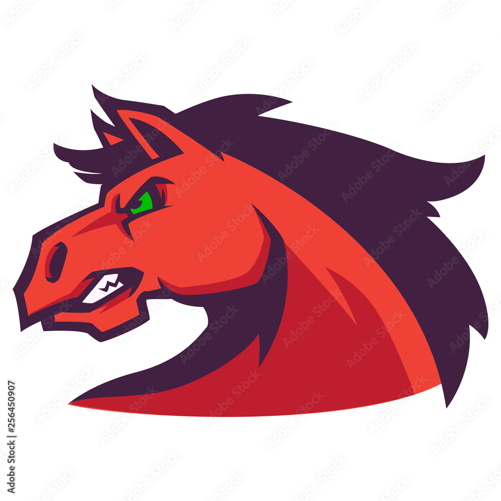 angry horse mascot esports logo vector illustration Stock Vector ...