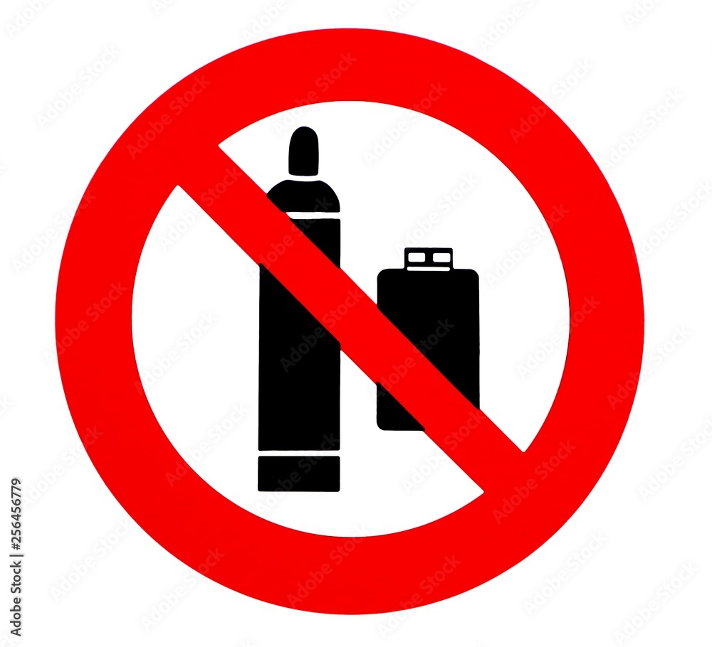 Propane gas cylinders are not allowed. Prohibition and safety sign ...