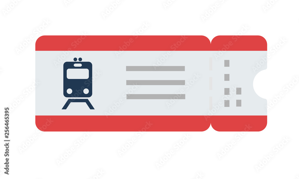 Train ticket vector flat isolated Stock Vector | Adobe Stock