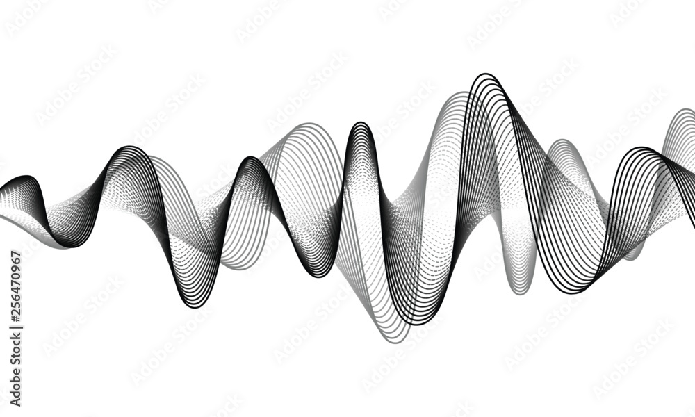 Digital sound wave vector banner background. Audio music soundwave ...