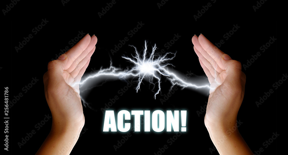 Lightning Hands - Action! Stock Photo | Adobe Stock