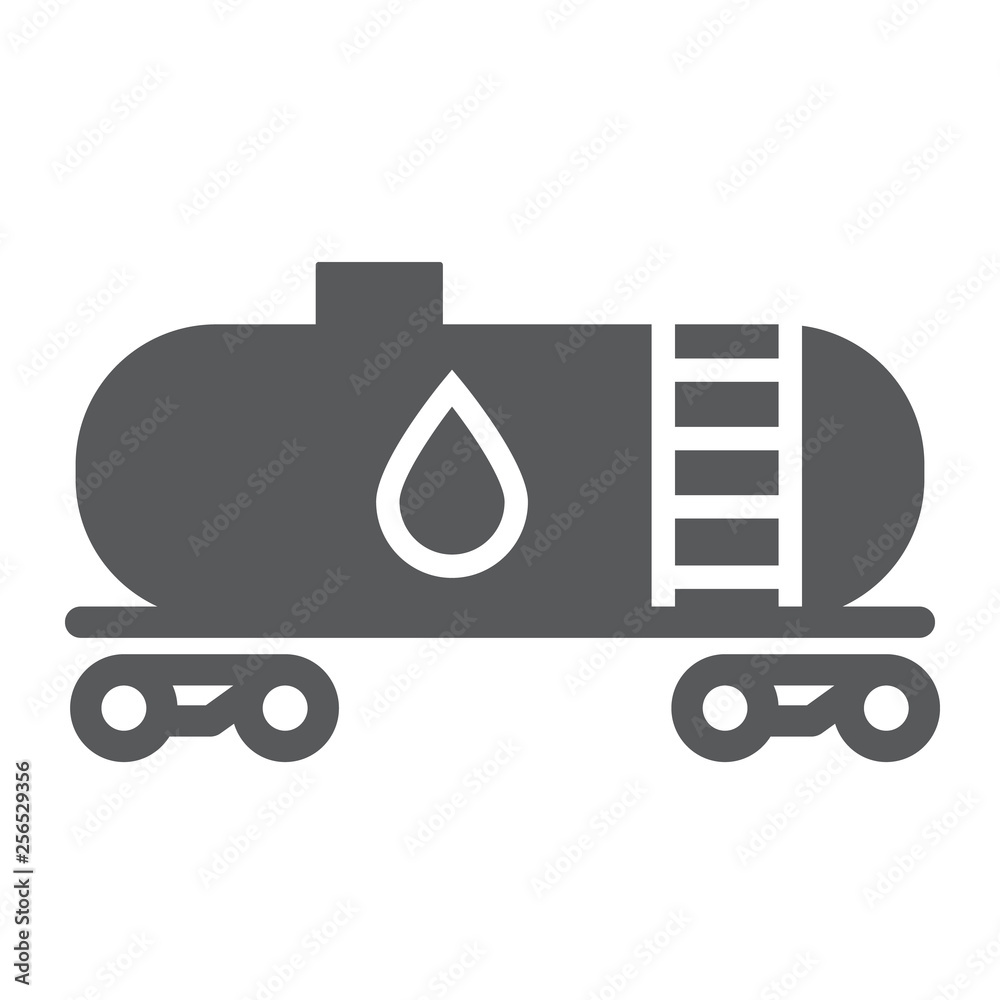Fuel tank glyph icon, gasoline and barrel, gas canister sign, vector ...
