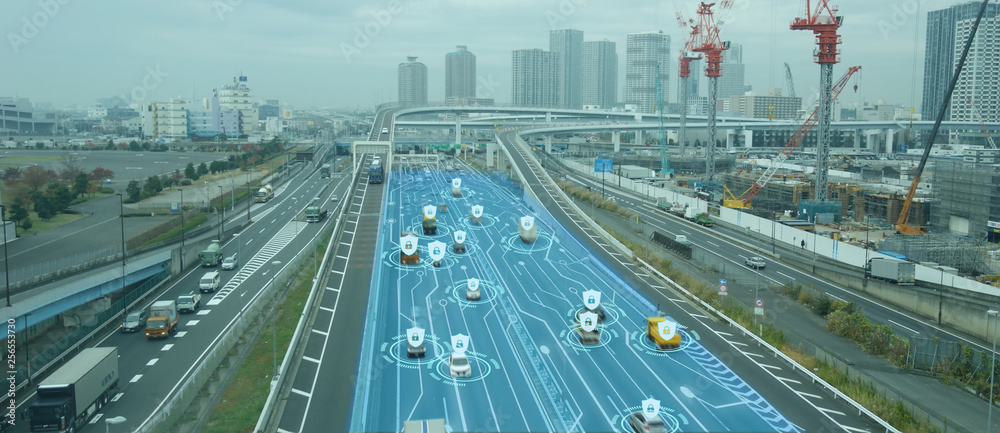 iot smart automotive Driverless car with artificial intelligence ...