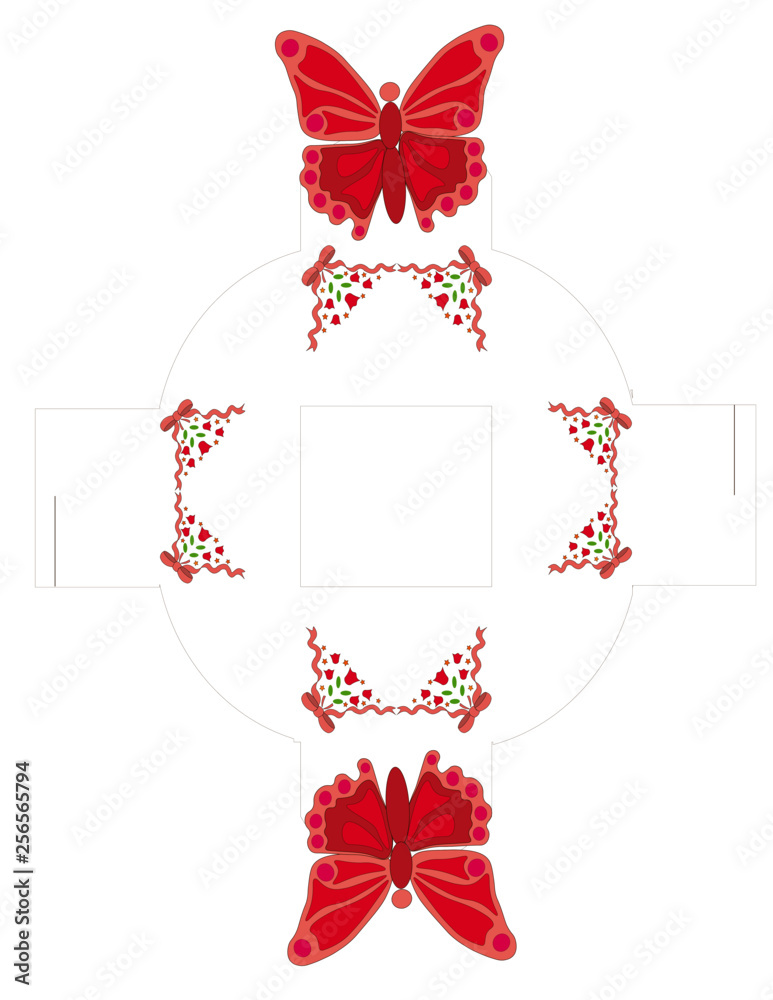 Butterfly Favor Box Template Stock Vector | Adobe Stock