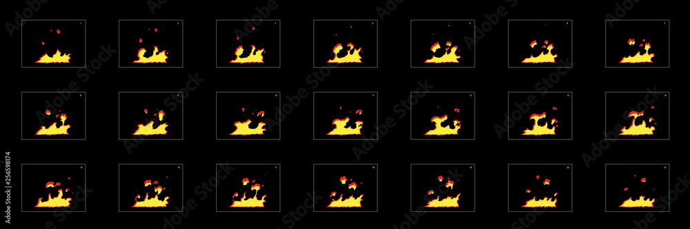 Fire explosion effect. Fire blast effect for game design, motion ...