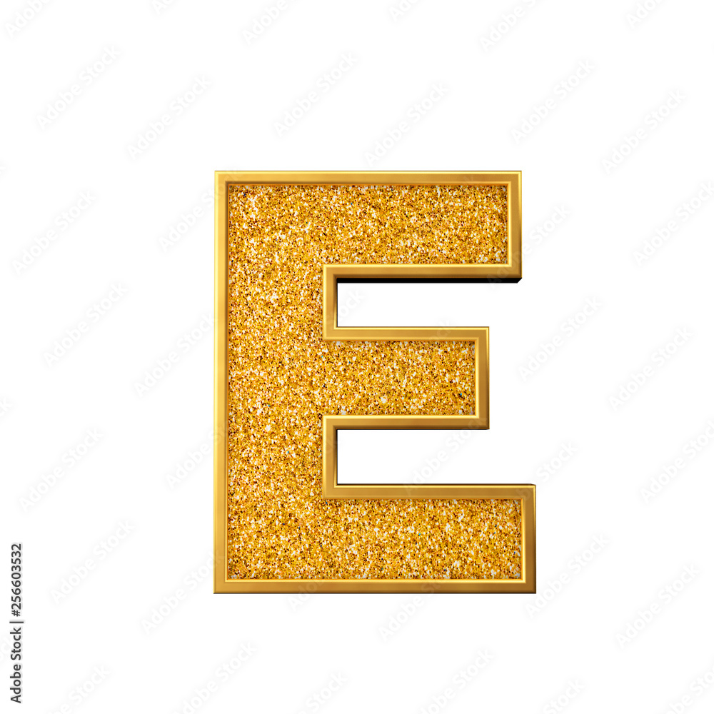 The Letter E In Gold The Letter E In Gold