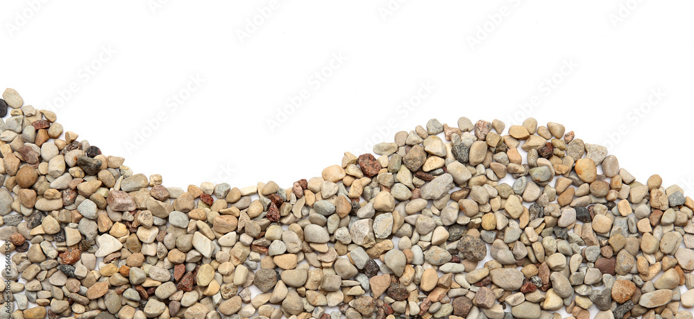 Ground stones border isolated on white background. Curved border of ...