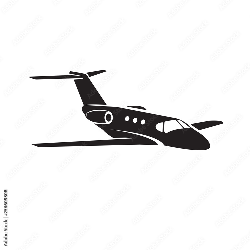 Private jet vector icon. Business jet illustration flat design. Stock ...