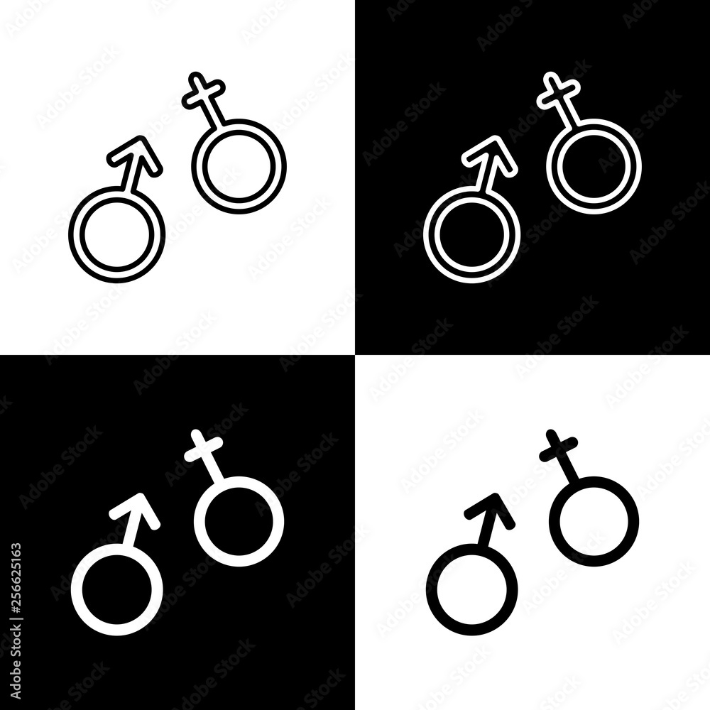 Flat Monochrome Gender Icon Set For Web Sites And Apps Minimal Simple
