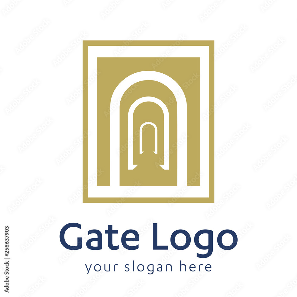 Gate logo door home entrance icon black house doorway or real estate ...