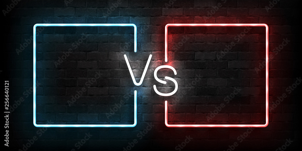 Vector realistic isolated neon sign of Versus frames logo for template ...