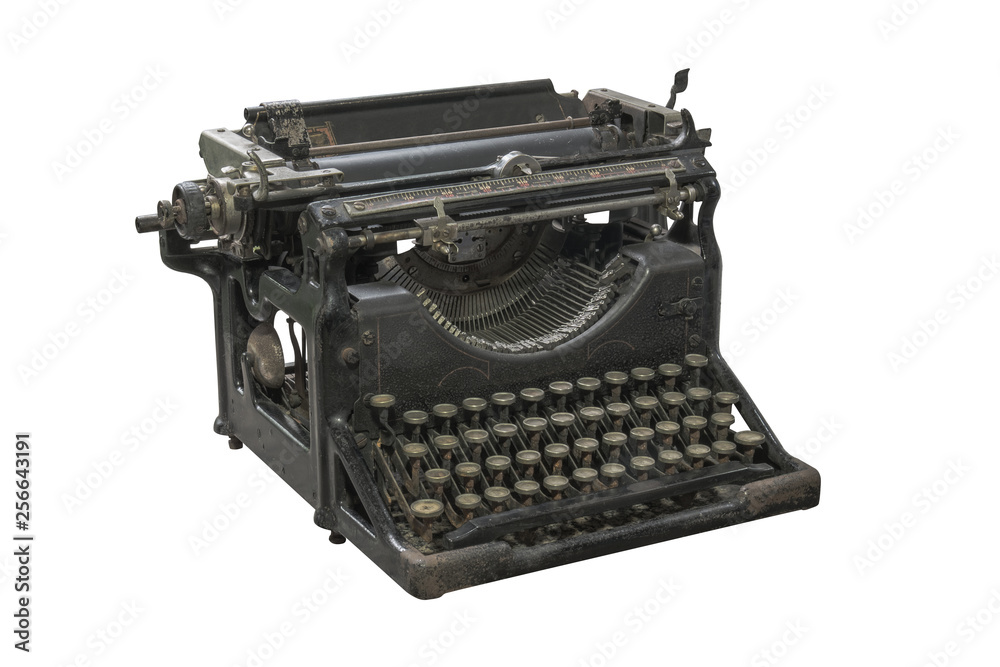 Old rusty typewriter isolated on white background Stock Photo | Adobe Stock
