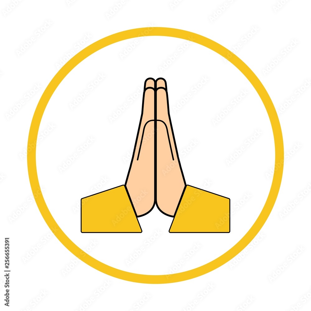 Vector folded hands icon. On a white background Stock Vector | Adobe Stock