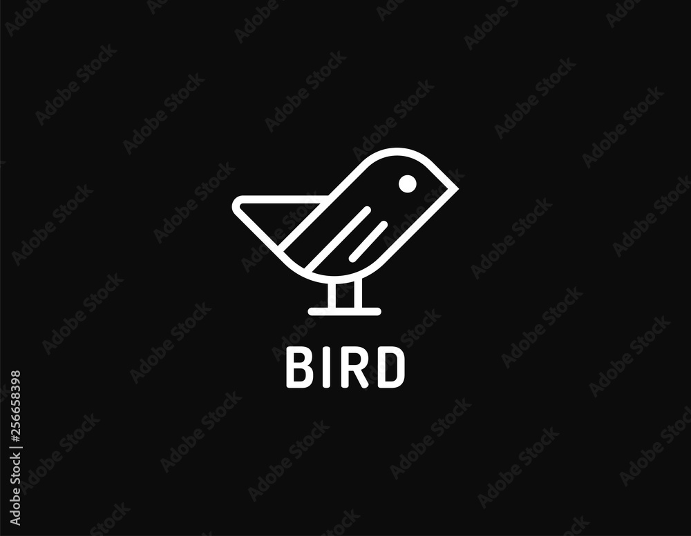 Bird logo line symbol Stock Vector | Adobe Stock