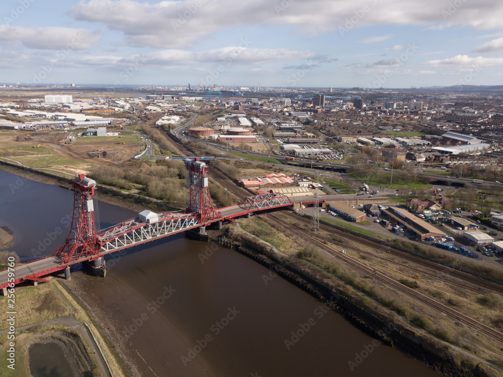 The Newport Bridge that connects Middlesbrough and Stockton on Tees and ...