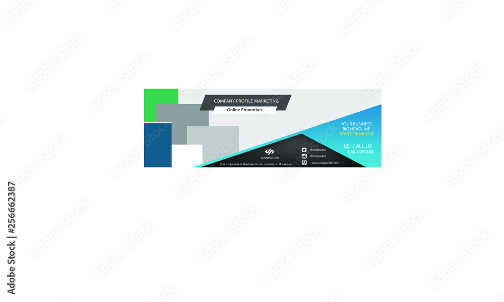 Social Media Banner Layouts FB cover for Facebook. Set elements could ...