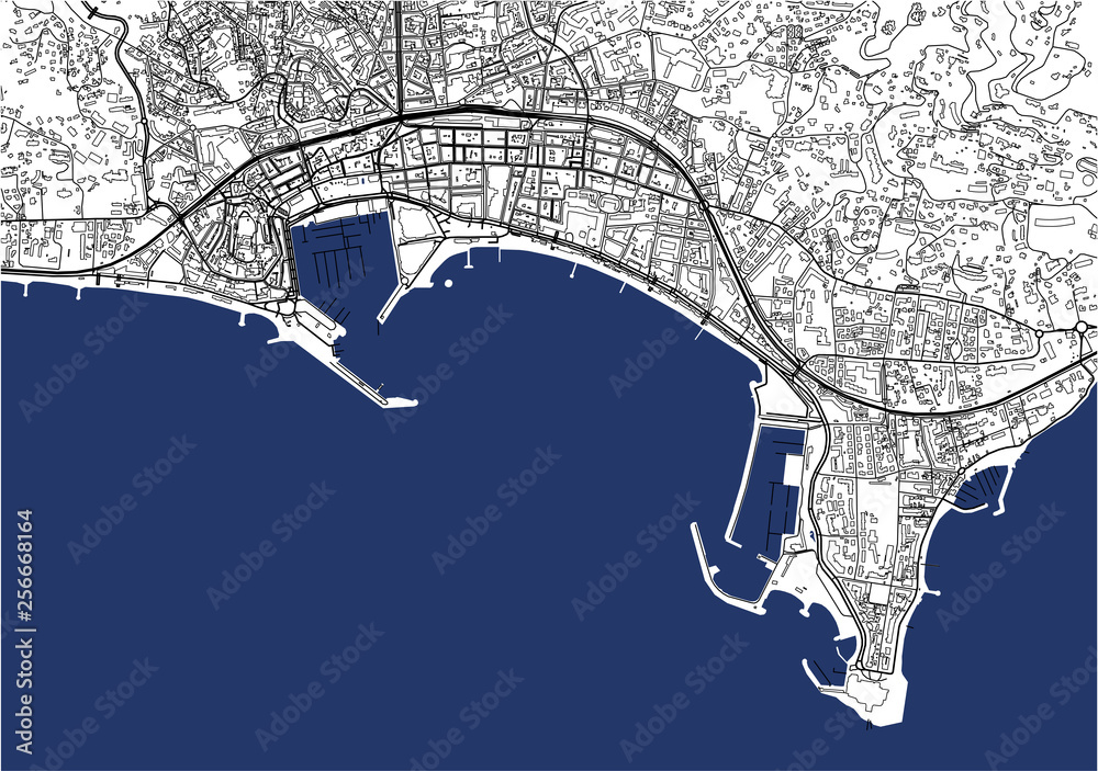 map of the city of Cannes, France Stock Vector | Adobe Stock