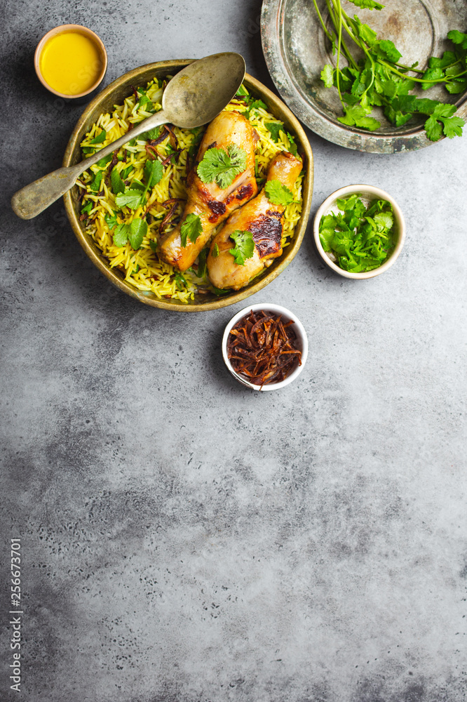 Biryani chicken with basmati rice Stock Photo | Adobe Stock