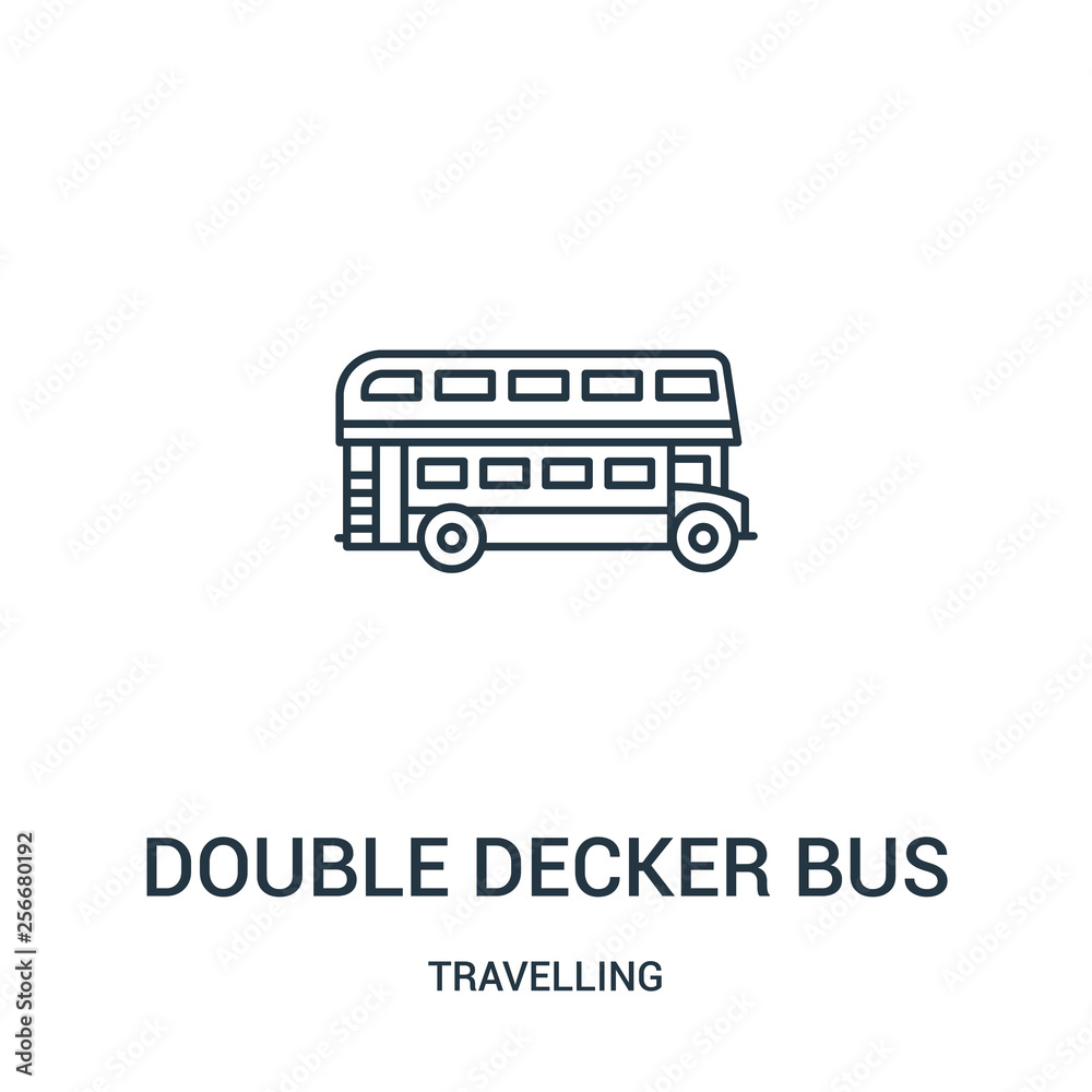 double decker bus icon vector from travelling collection. Thin line ...