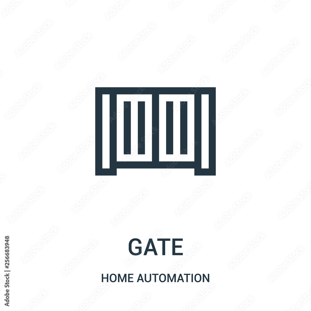 gate icon vector from home automation collection. Thin line gate ...