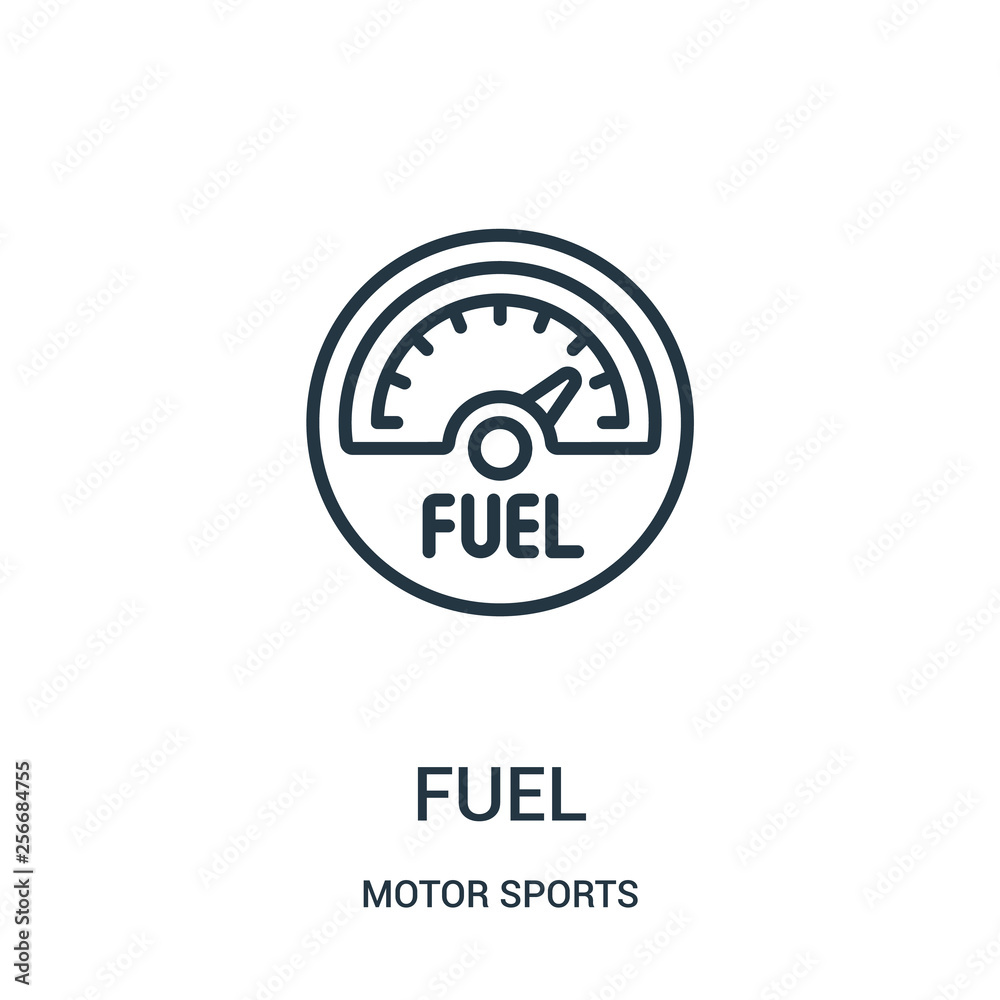 fuel icon vector from motor sports collection. Thin line fuel outline ...