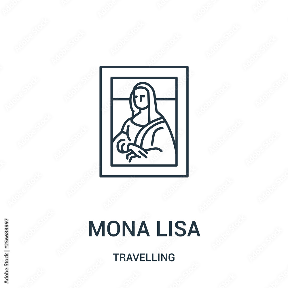 mona lisa icon vector from travelling collection. Thin line mona lisa ...