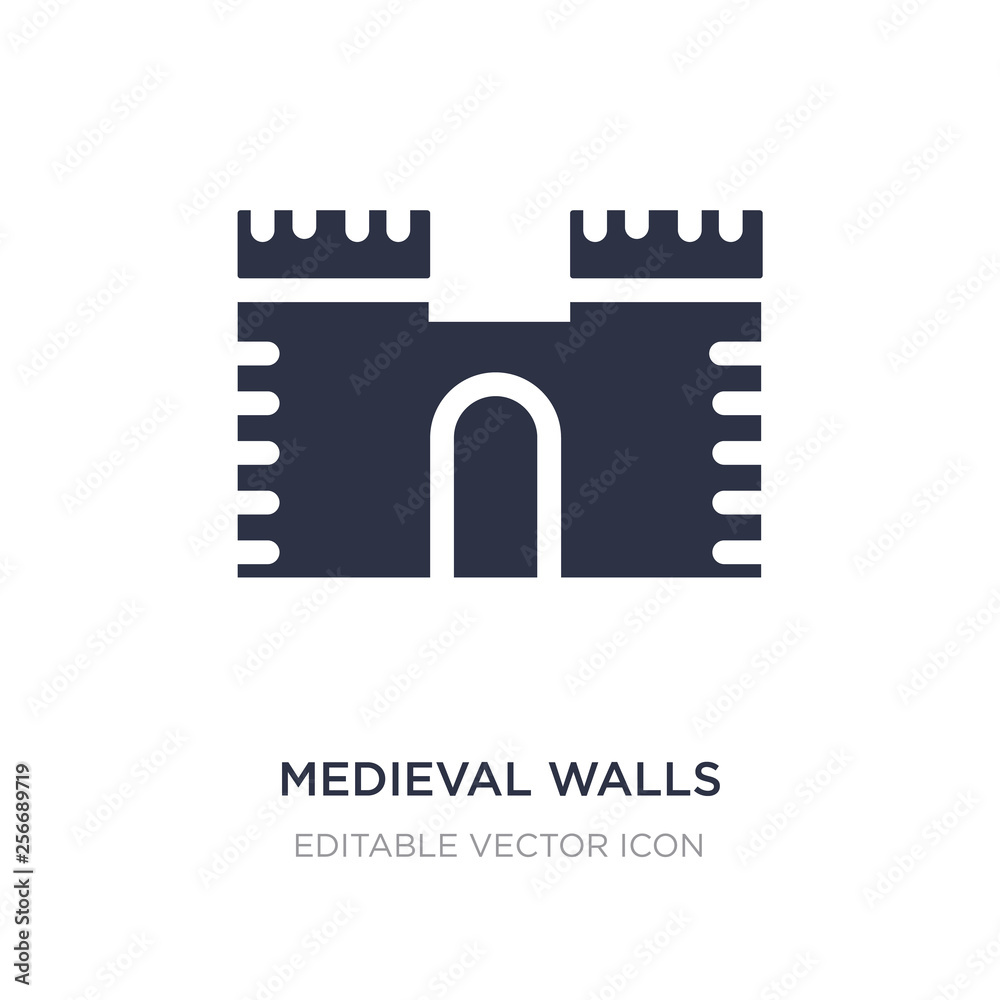 medieval walls in avila icon on white background. Simple element ...