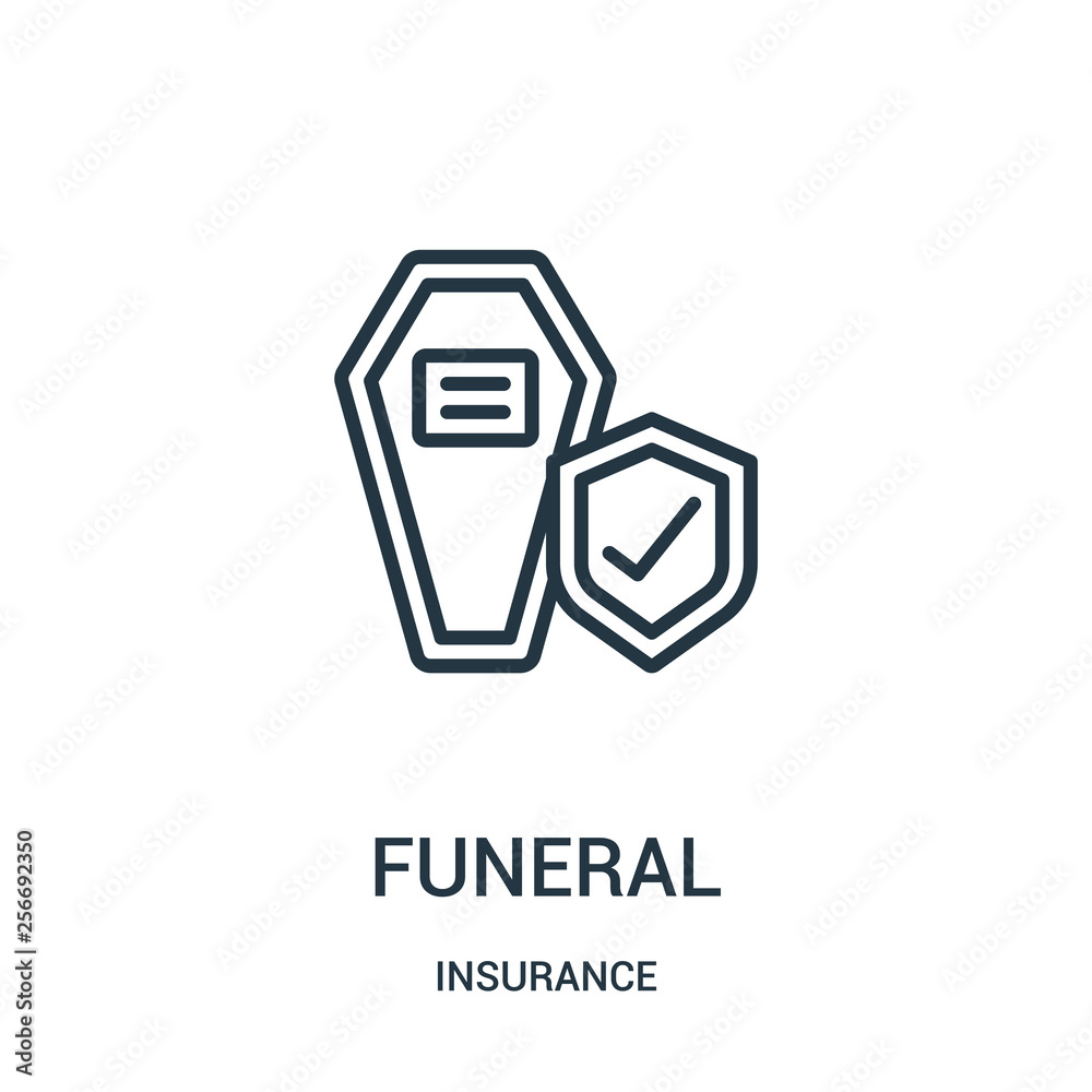 funeral icon vector from insurance collection. Thin line funeral ...