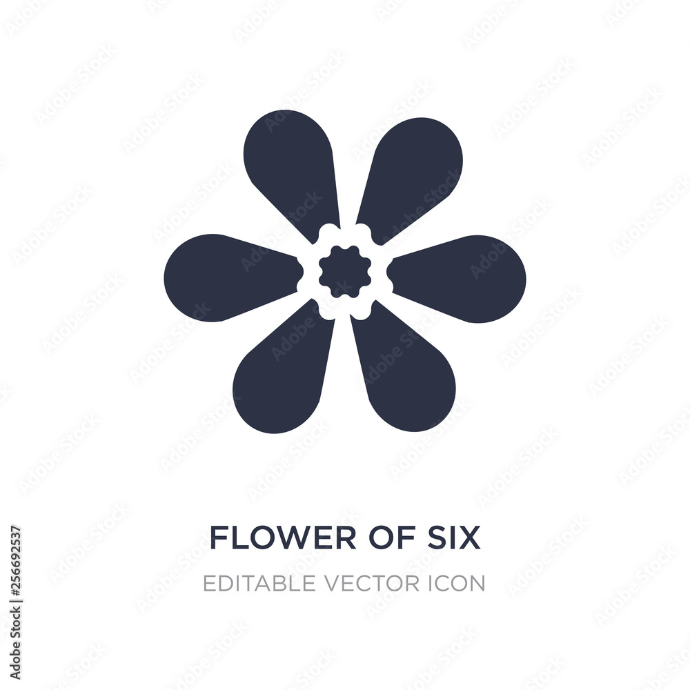 flower of six petals from japan icon on white background. Simple ...