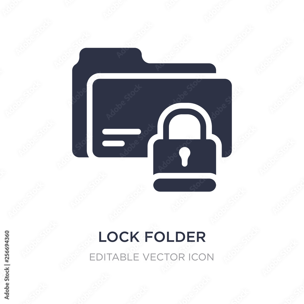 lock folder icon on white background. Simple element illustration from ...