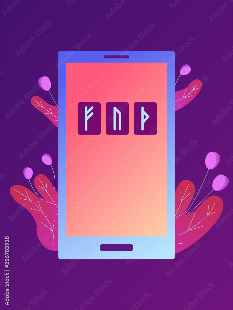 The runes of Scandinavia. Vector illustration of a runic layout. Senior ...