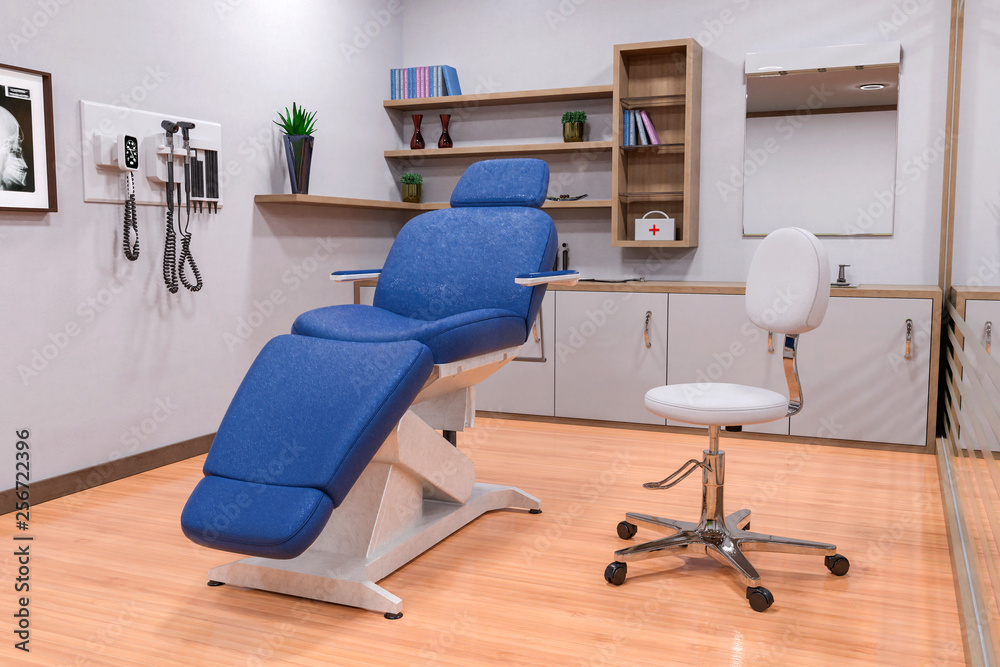 doctor office or examination room in a hospital blue chair view ...