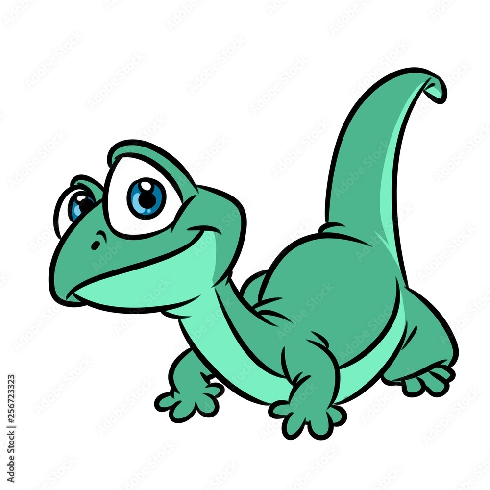 Little lizard cartoon illustration Stock Illustration | Adobe Stock