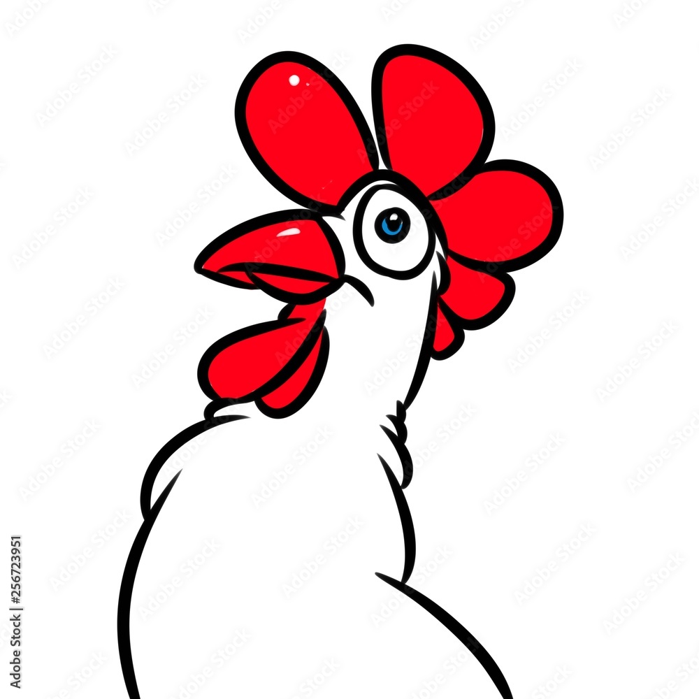 Rooster head emblem cartoon illustration isolated image Stock ...