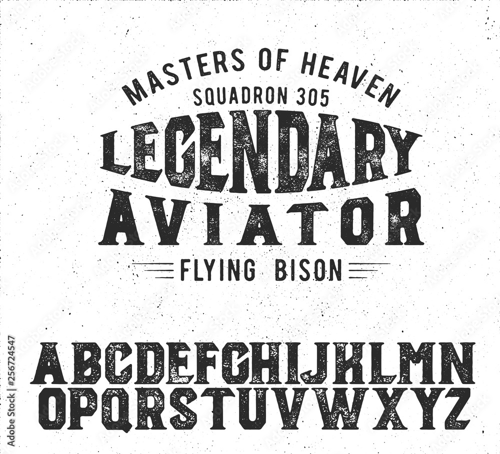 Legendary Aviator. Original font. Classic print. Retro badge. Retro ...