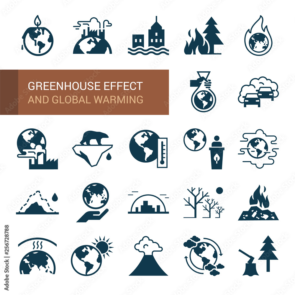 Different variants of environmental icons on the theme of ecology in ...