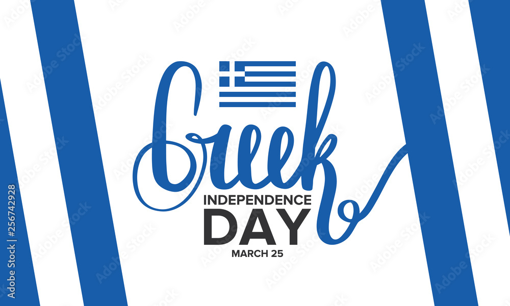 Greek Independence Day poster and banner. National freedom holiday ...