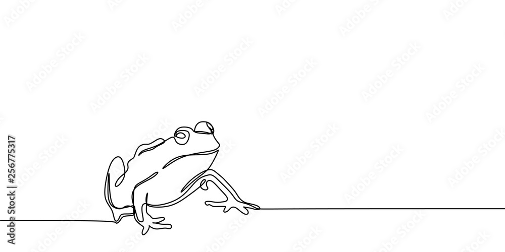 Frog one line art drawing vector illustration minimalist design Stock ...
