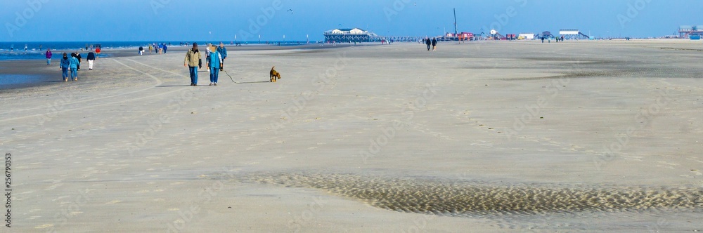 Panorama Strand St. Peter-Ording Nordseeküste Stock Photo | Adobe Stock