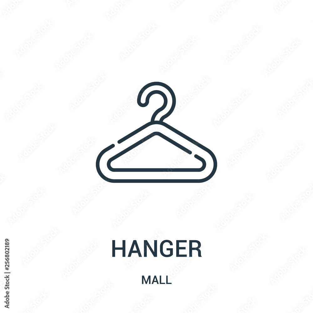 hanger icon vector from mall collection. Thin line hanger outline icon ...