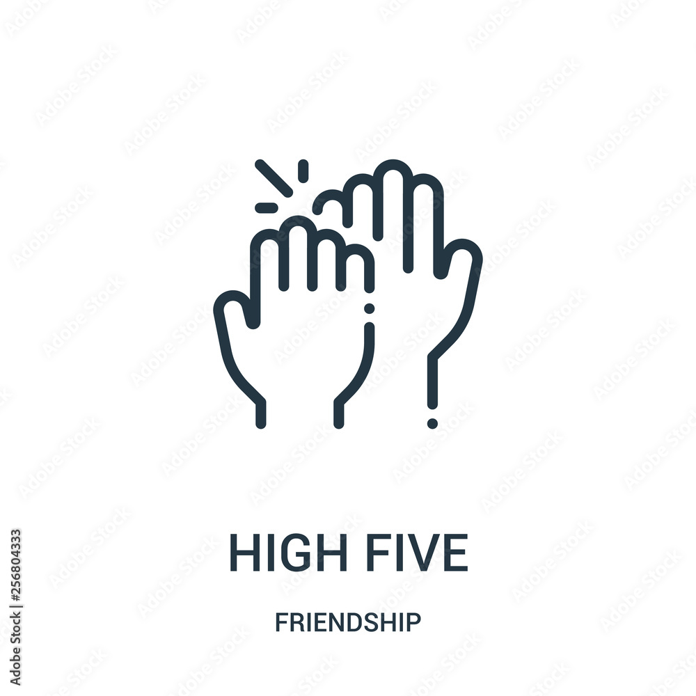 high five icon vector from friendship collection. Thin line high five ...