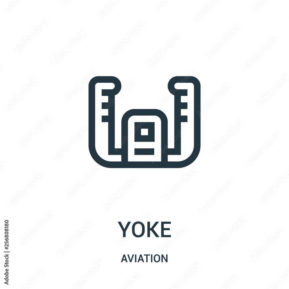 yoke icon vector from aviation collection. Thin line yoke outline icon ...