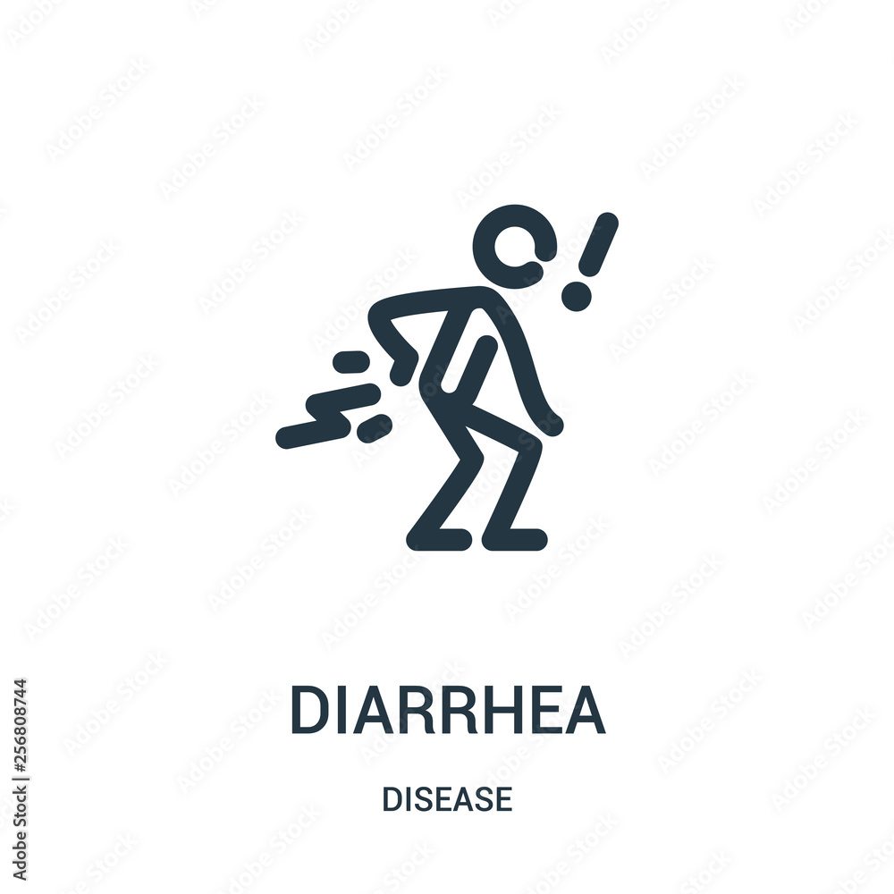 diarrhea icon vector from disease collection. Thin line diarrhea ...