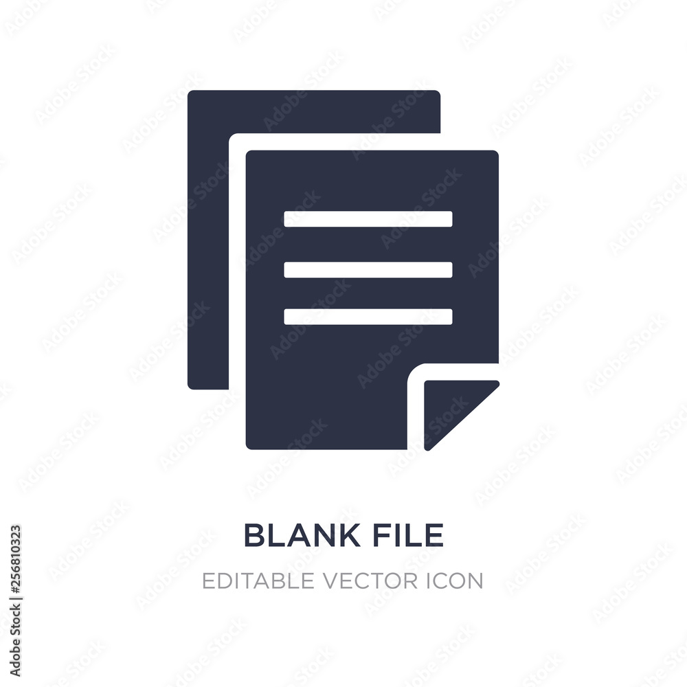 blank file icon on white background. Simple element illustration from UI concept. Stock Vector ...