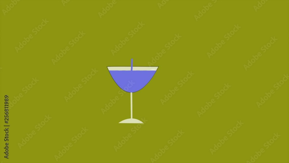 A classic 2d vodka martini cocktail juice water poured in glass ...