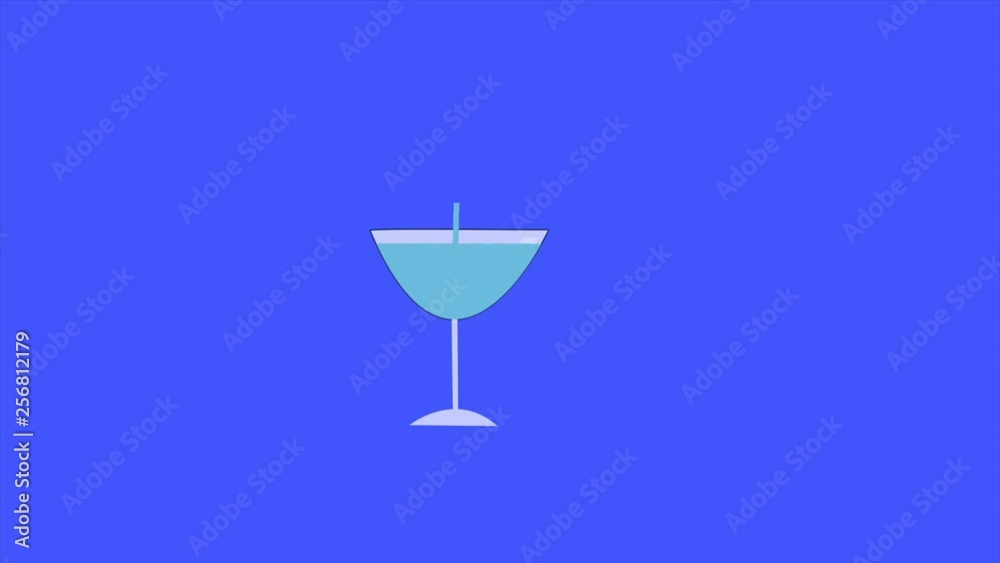 Stockvideon A classic 2d vodka martini cocktail juice water poured in ...