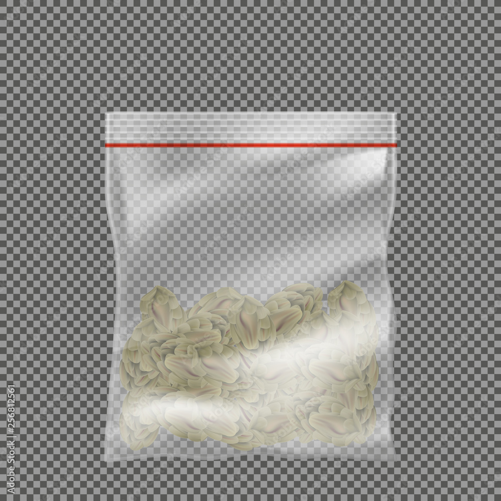 Marijuana buds packed in polyethylene packet with ziplock fastener 3d ...