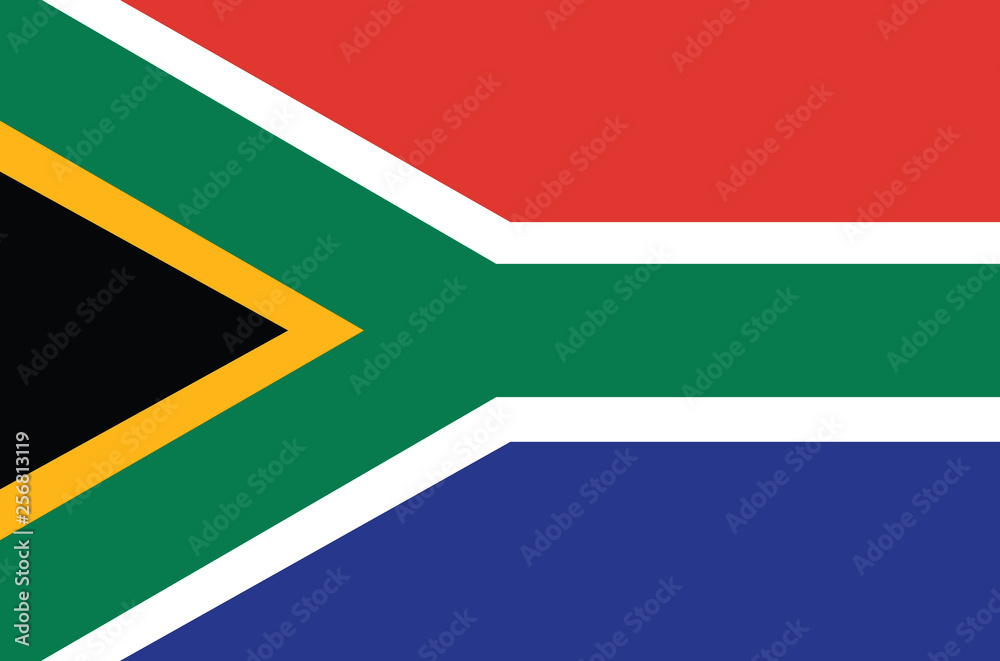 South Africa flag, official colors and proportion correctly. National ...