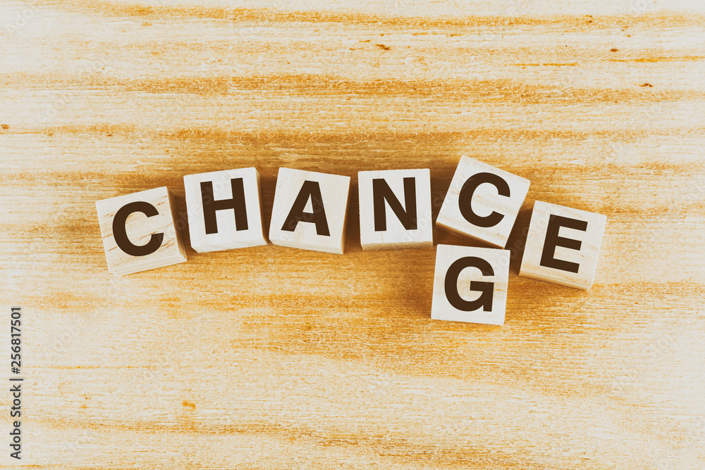 Würfel mit dem Schriftzug Change oder Chance Stock Photo | Adobe Stock