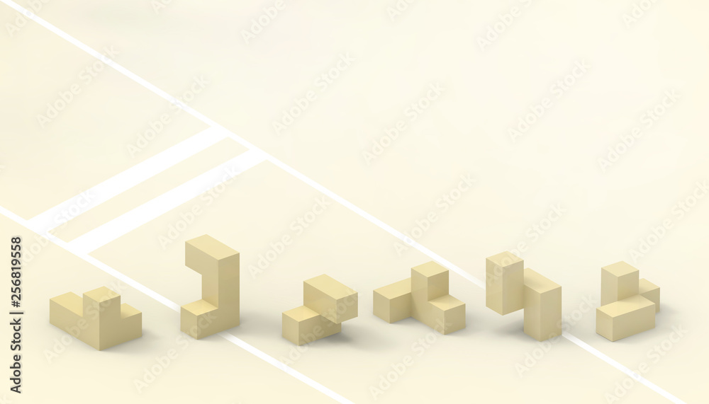 Game of the Tetris and business Concept on Pastel Yellow color ...